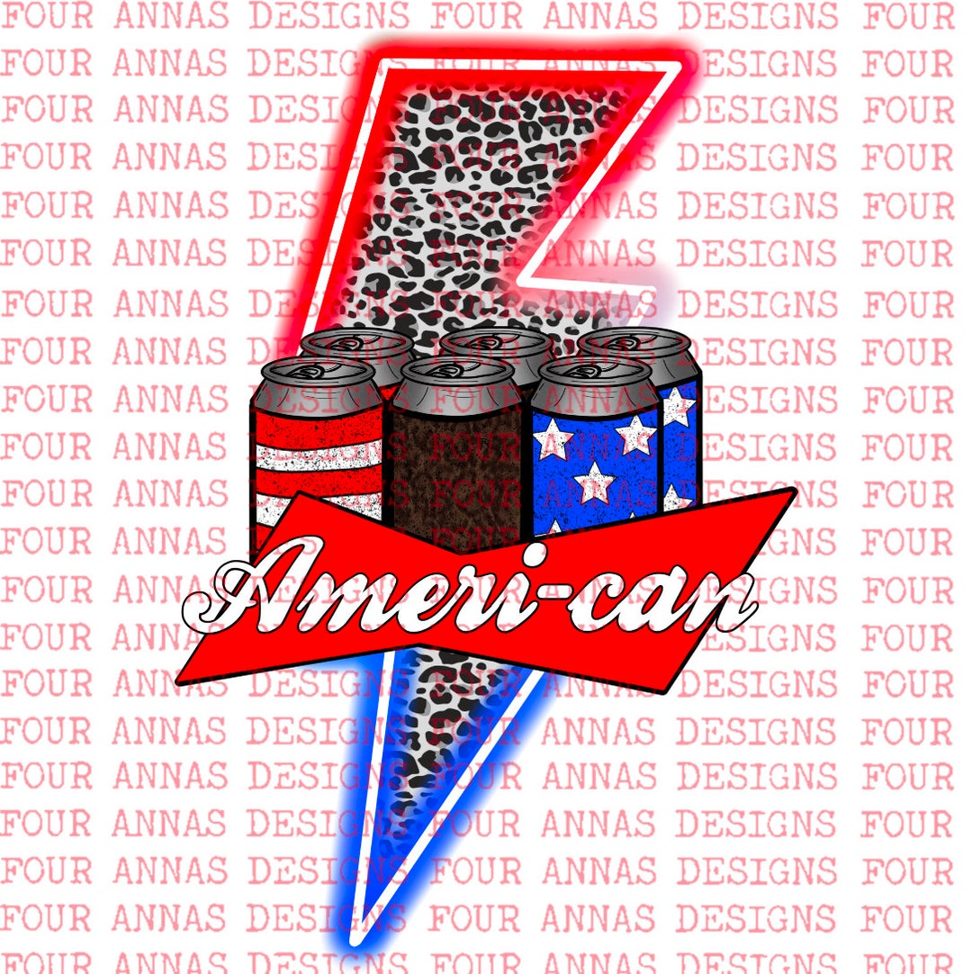 American Beer Can Neon Beer 1776 Vintage Boho - Etsy