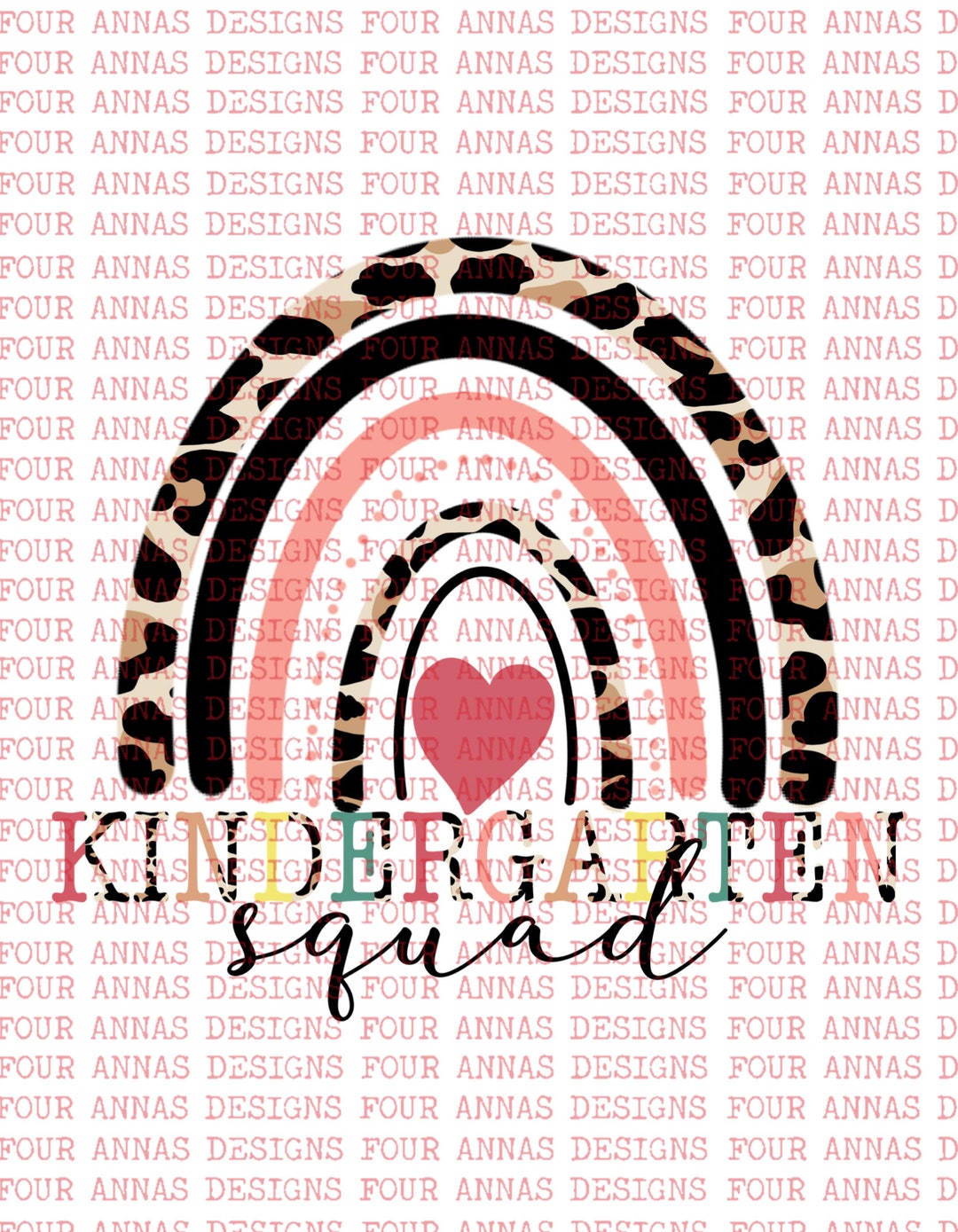 Kindergarten Squad Elementary School Rainbow Leopard Back - Etsy