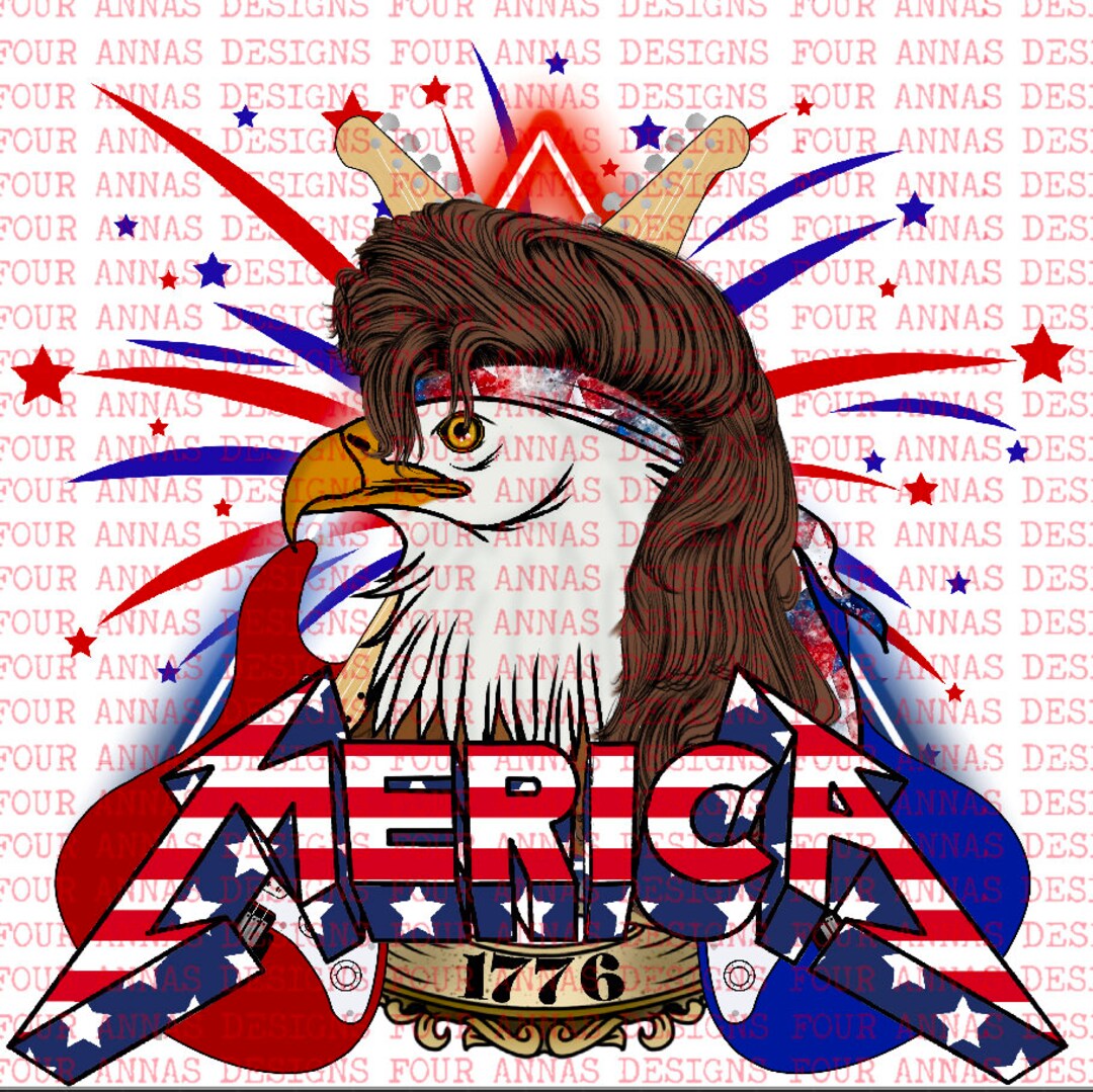 Merica, Eagle, Mullet, Retro, Sublimation Designs, PNG, USA, Merica ...