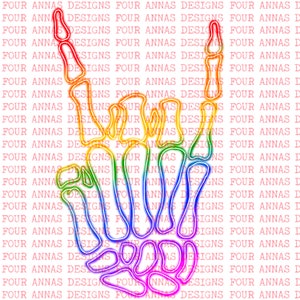Neon Skeleton Elements Rock and Roll Skeleton Hand Digital - Etsy