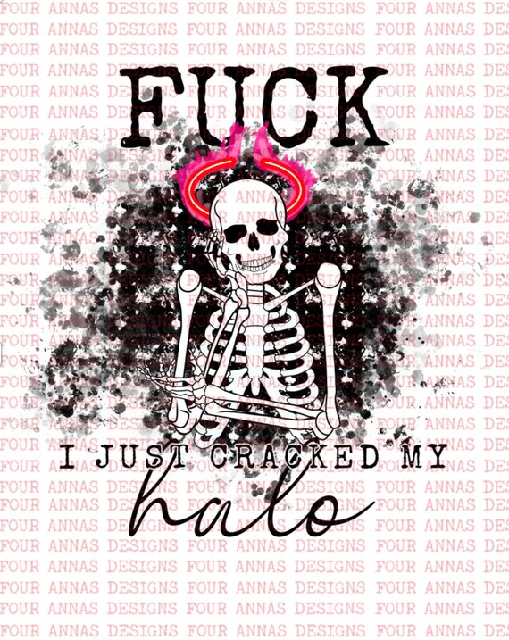 Cracked Halo F Bomb Swear Curse Skullsplatter Gothic - Etsy