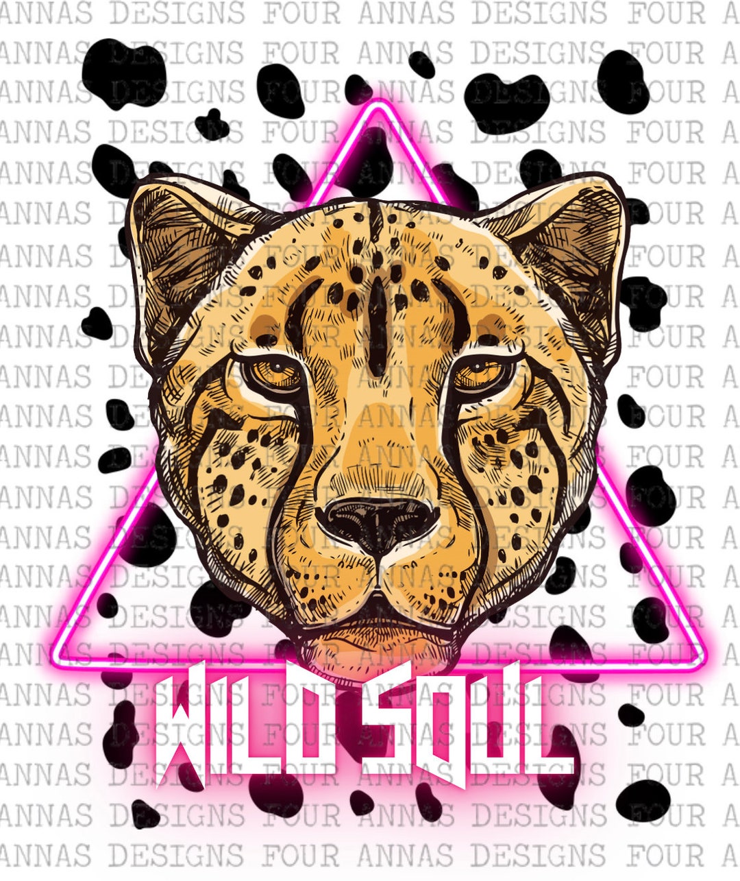 Wild Soul, Cheetah, Leopard, Retro, Boho, Neon, Hippie, Sublimation ...
