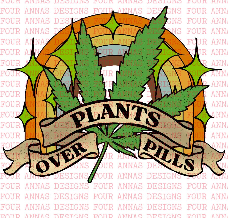 Plants Pills 420 Mary Jane Smoke Retro Boho - Etsy