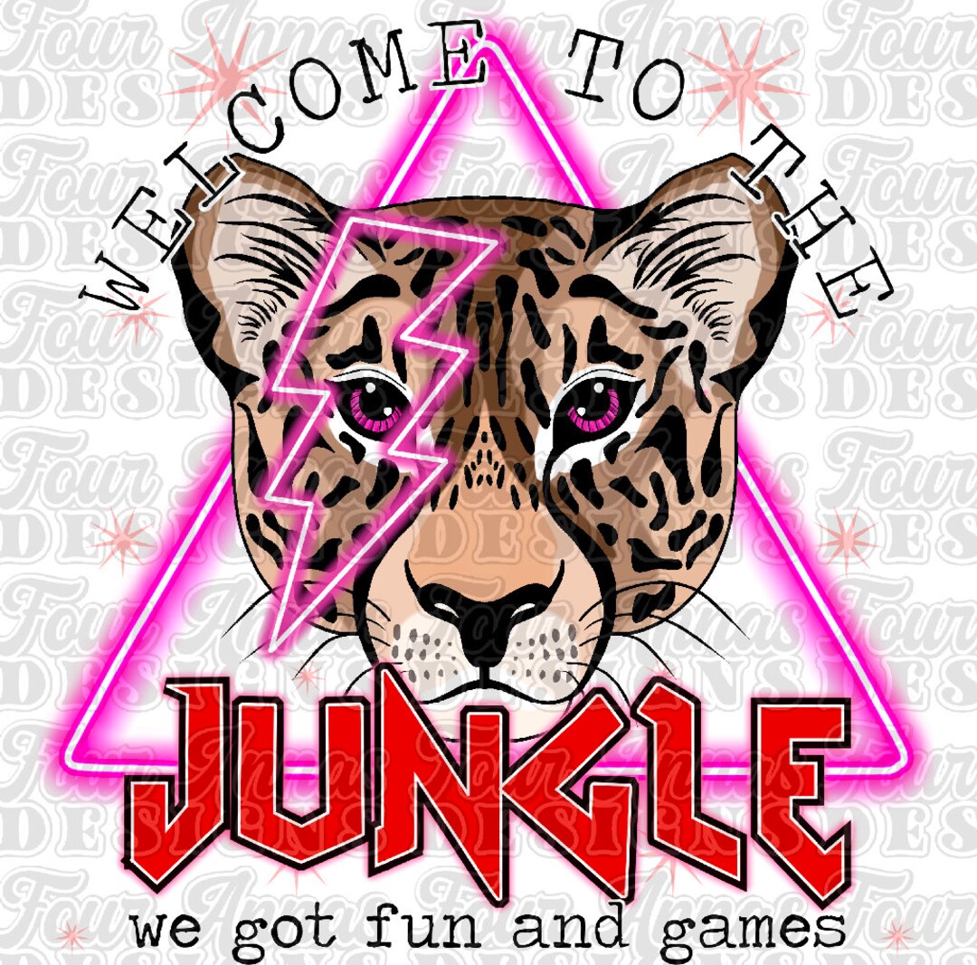 Welcome, Jungle, Red, Rock and Roll, Vintage, Leopard, Roses, Wild ...