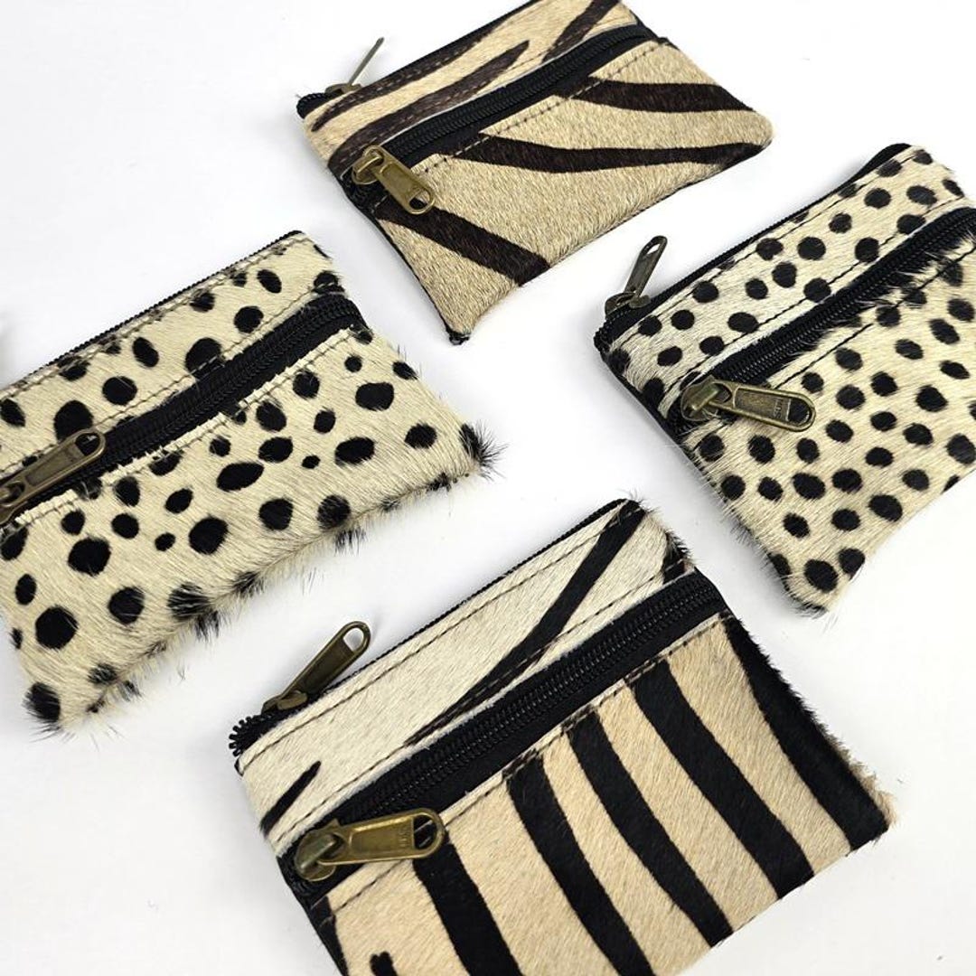 Trendy and Practical Hide Coin & Card Wallet With Double Zipper ...