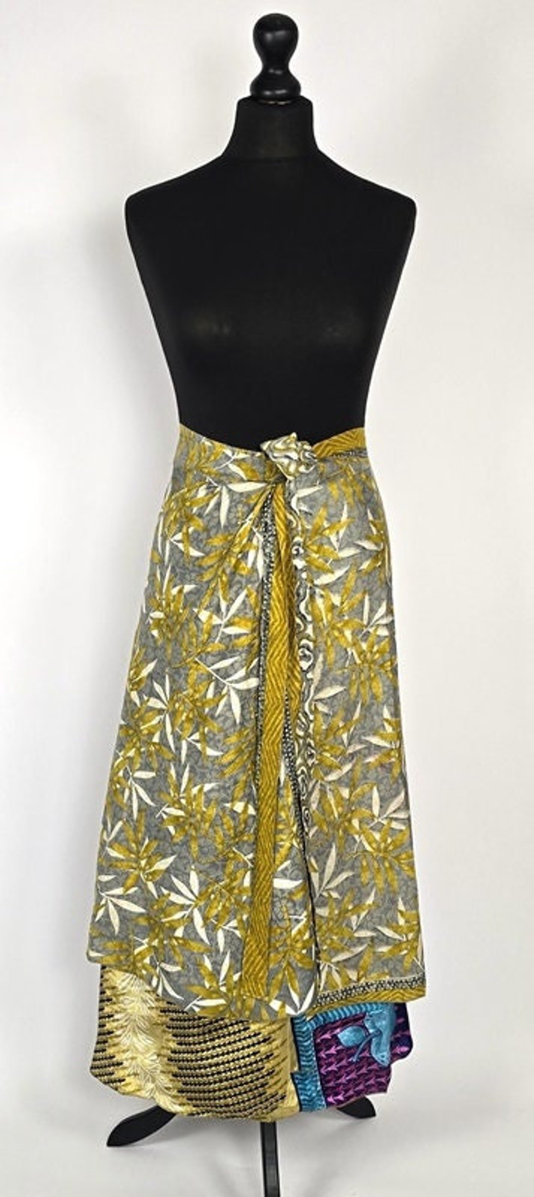 Flattering Indian Gypsy Summer Wrap Skirt, Made From Vintage Silk-mix ...