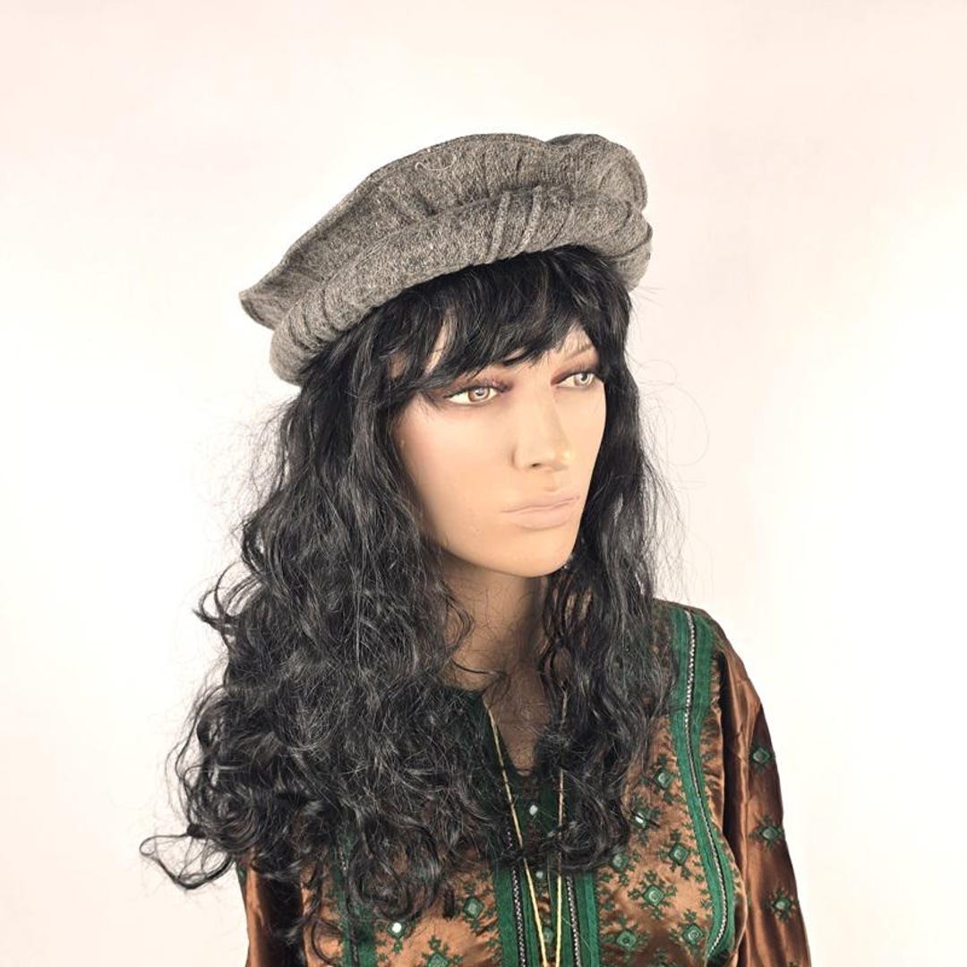 Traditional Grey Woollen Pashtun Pakol Hat - Pakul Winter Hat - Gender ...