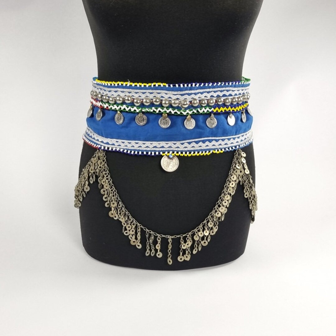 SALE: Vintage Kuchi gypsy hip belt with antique coins and chain Afghan ...