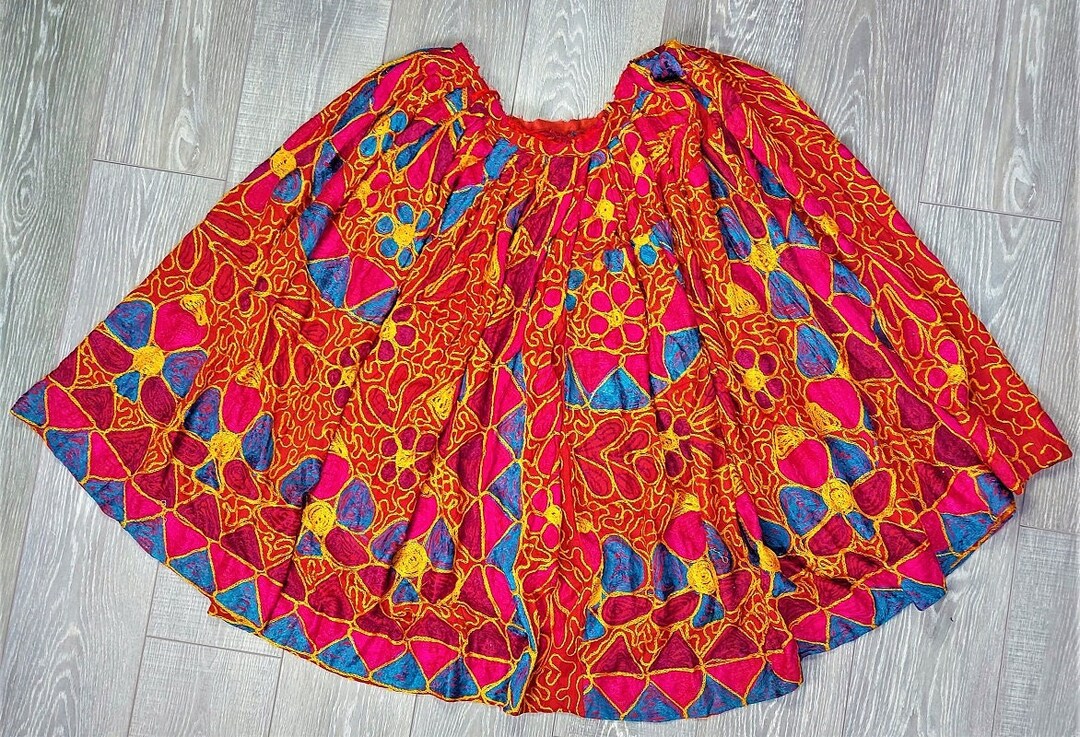 Antique Kuchi Embroidered Skirt: Afghan Tribal Maxi, Fuchsia Floral - Etsy