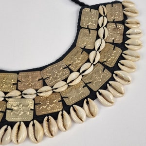 Turkmenistan Tribal Kauri Shell Collar Necklace, Gender Neutral Cauri ...
