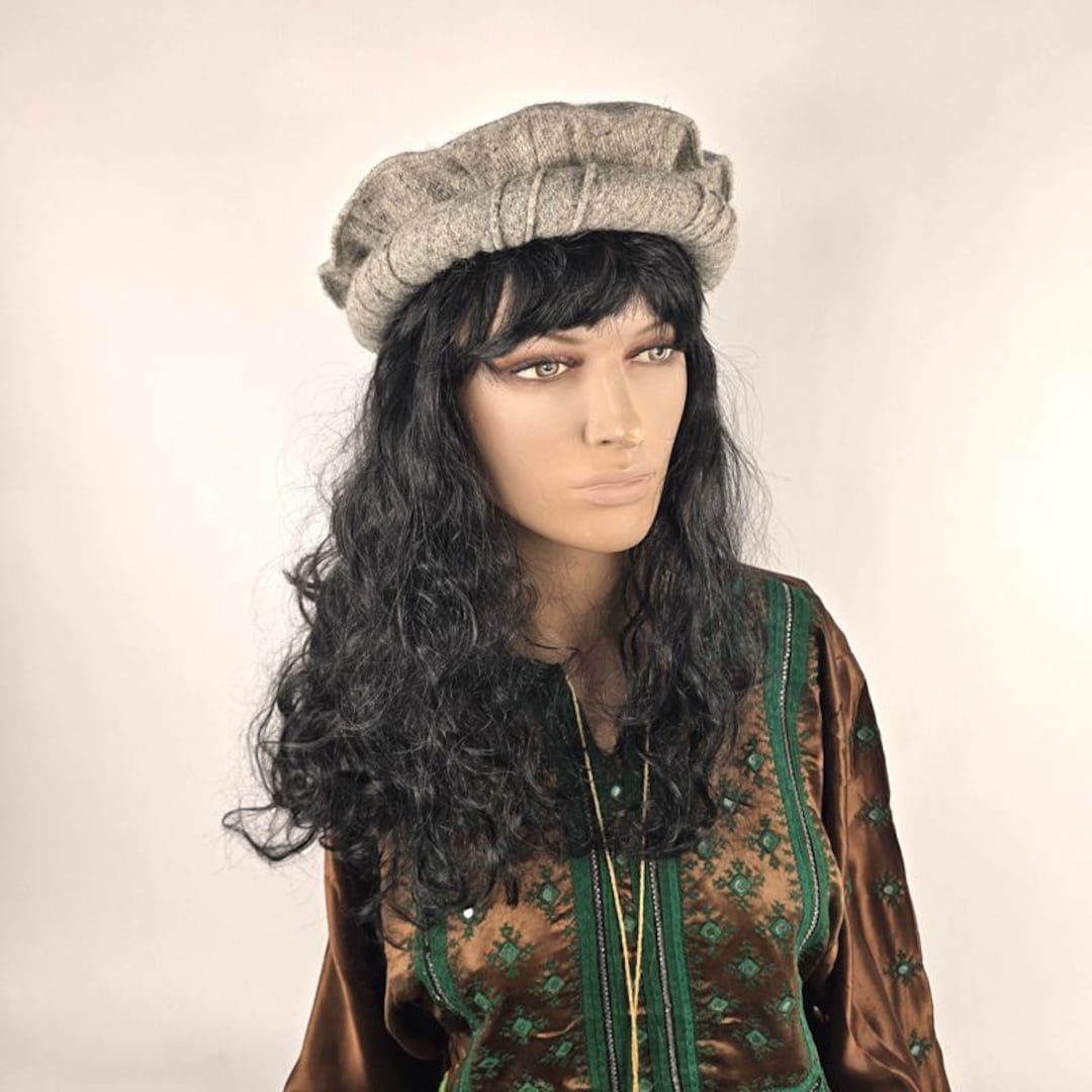 Traditional Light Grey Woollen Pashtun Pakol Hat - Pakul Winter Hat ...