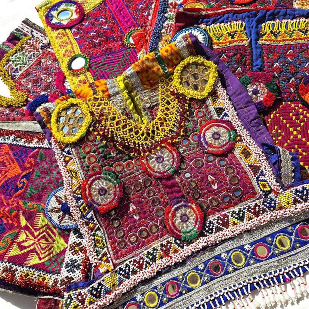 NEW STOCK: Vintage Afghan Dress Embellishment, Antique Kuchi Dress ...