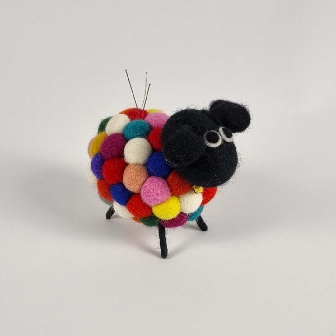 Handmade Felted Lucky Sheep Pin Cushion, Needle Felted Sheep Pin ...