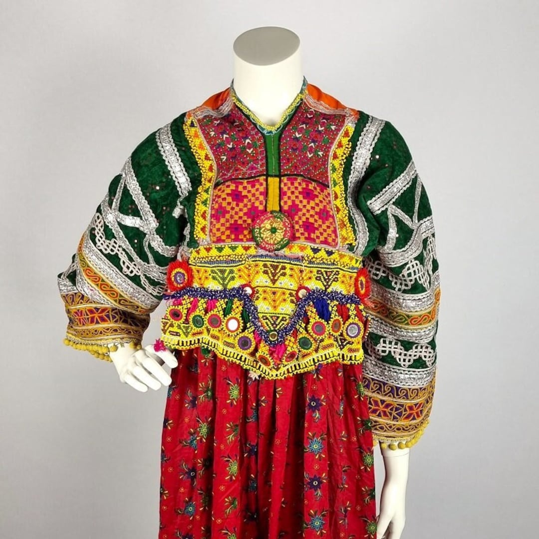 Vintage Handmade Kuchi Dress With Beadwork & Mirrors - Etsy