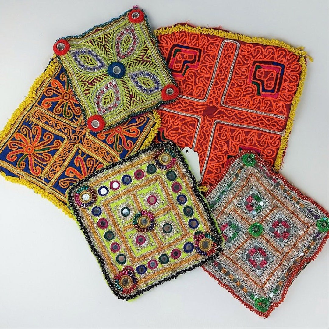 Vintage Afghan Kuchi Square Patch, Square Tikka Patch, Tribal Art Patch ...
