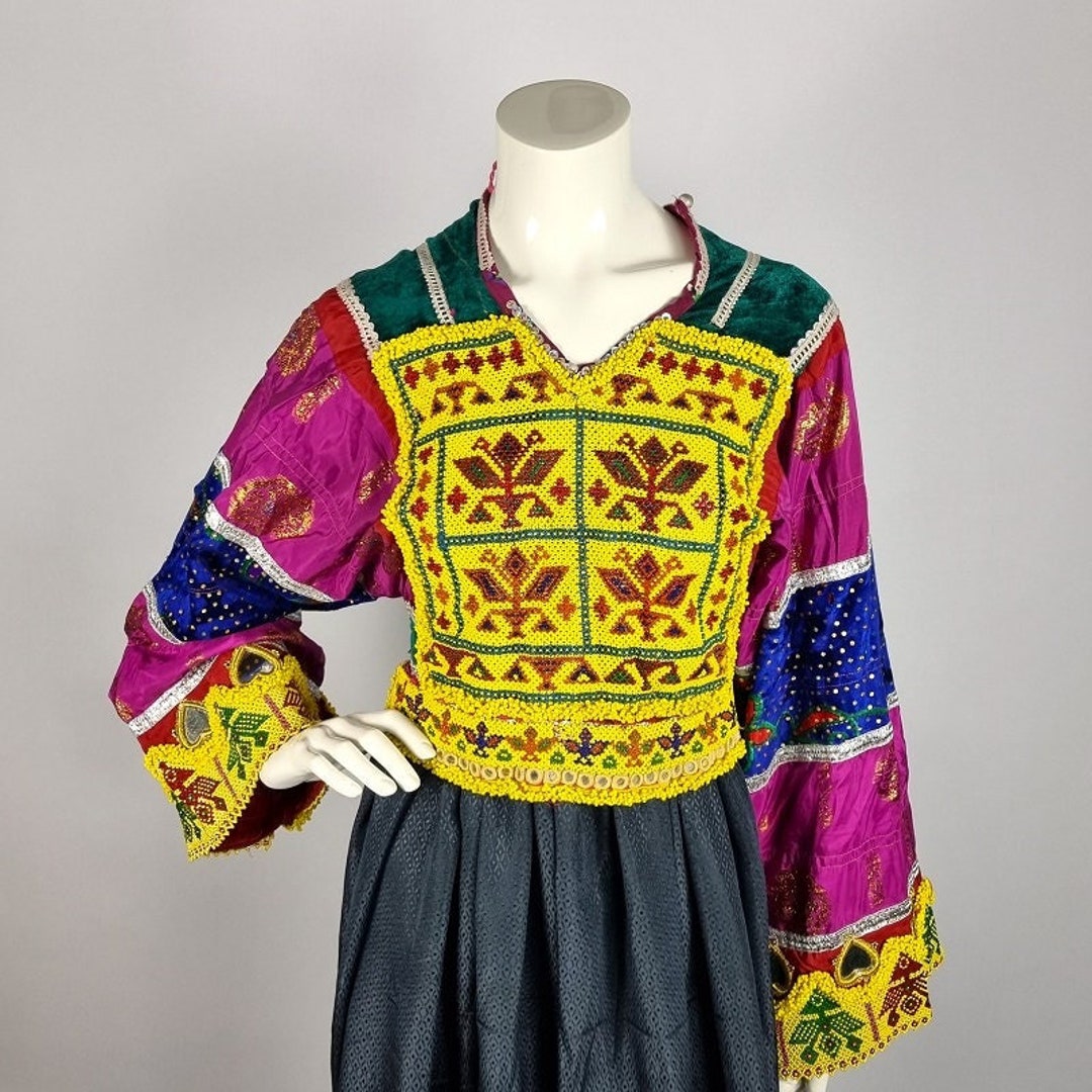 Vintage Handmade Kuchi Dress With Beadwork and Heart Mirrors - Etsy