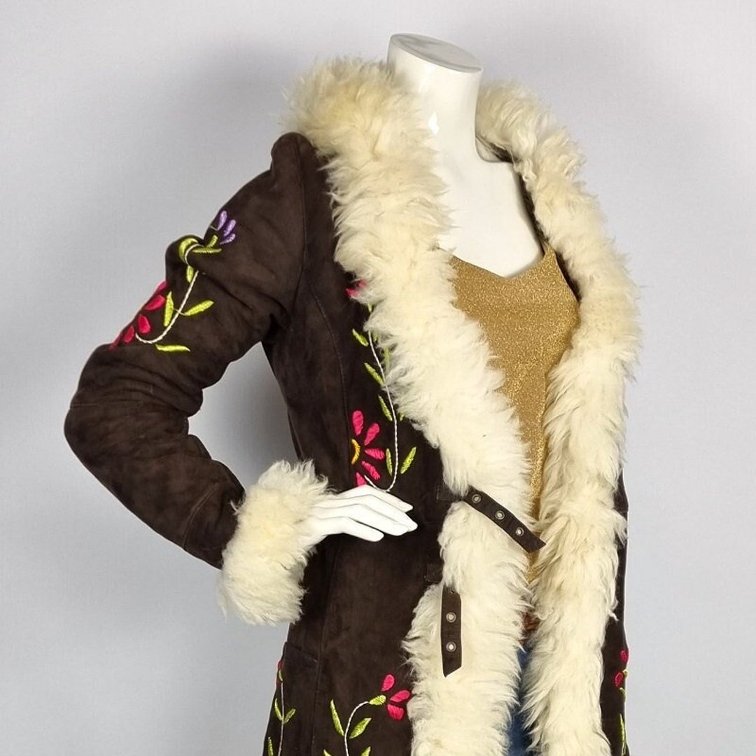 Long Vintage 1960s Afghan Penny Lane Coat - Sheepskin Shearling Coat - Etsy