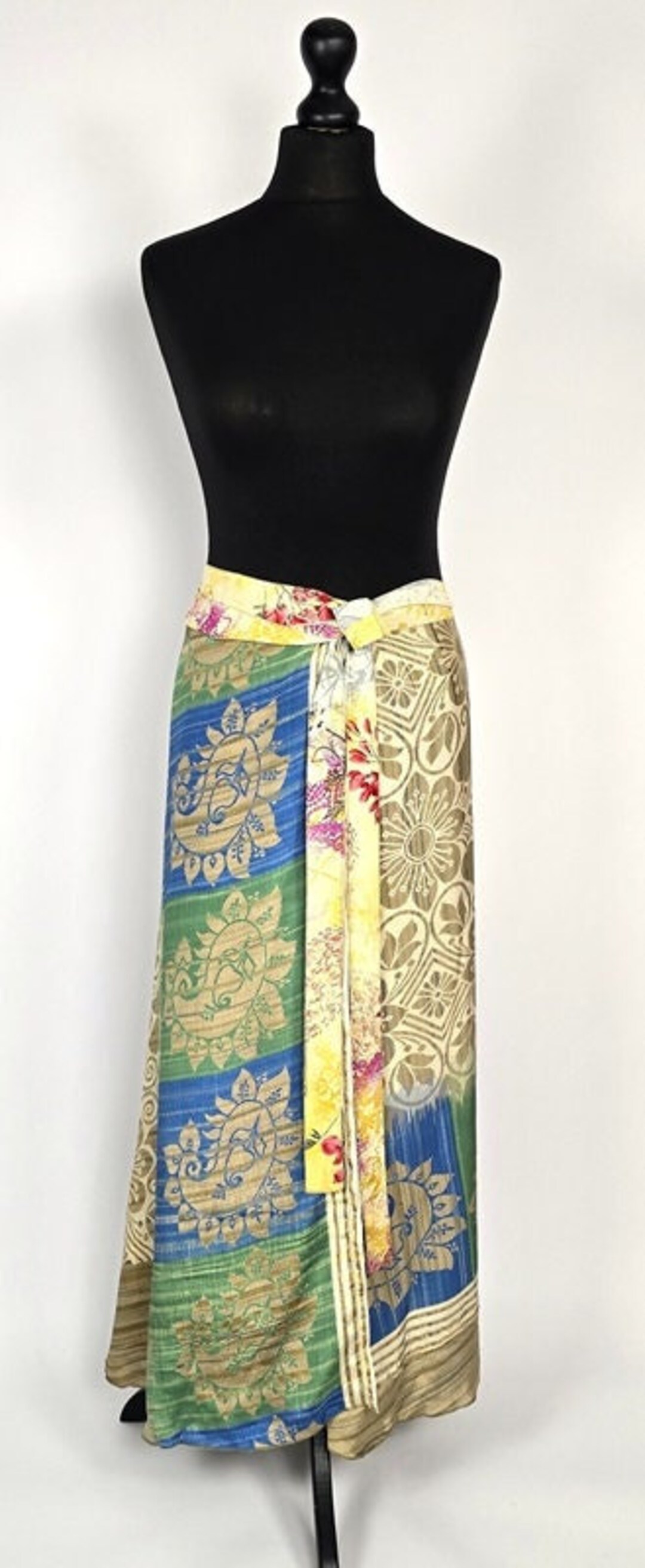 Flattering Indian Gypsy Summer Wrap Skirt, Made From Vintage Silk-mix ...