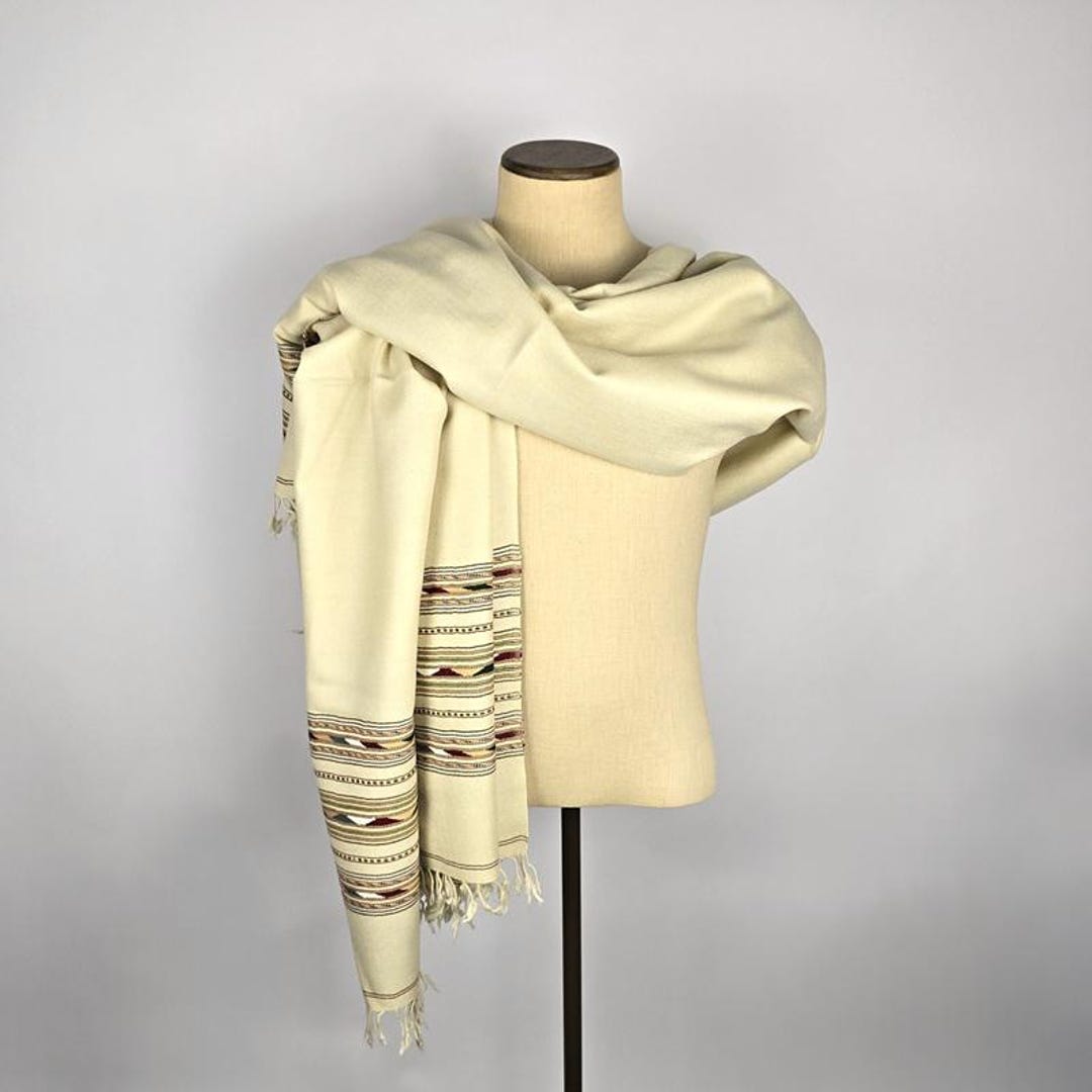 NEW ARRIVAL: No Itch Tribal Multi Stripe Patoo Shawl, Pure Kempt Wool ...