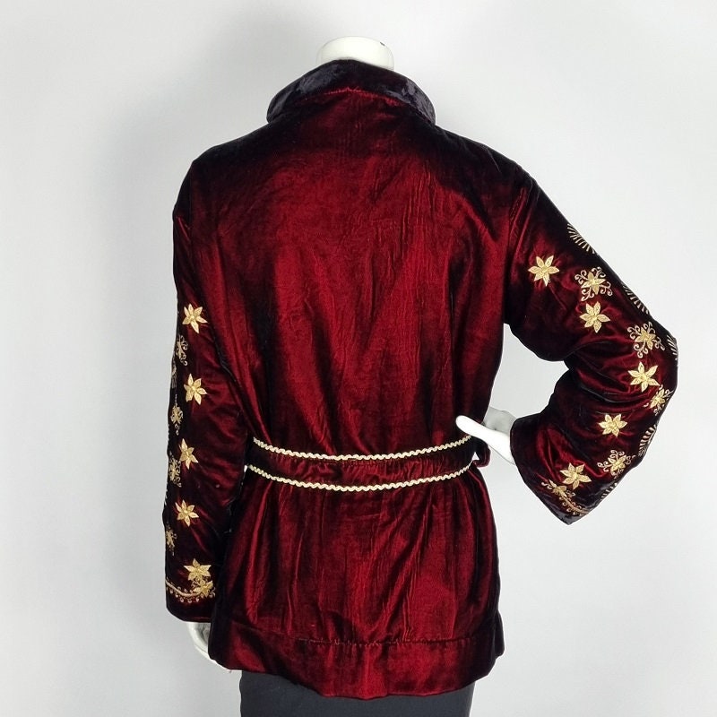 Velvet Dinner Jacket With Golden Embroidery - Etsy