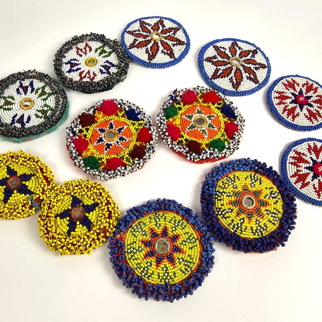 Pair of Vintage Kuchi Embellishment Patch Afghan Sew-on Application ...