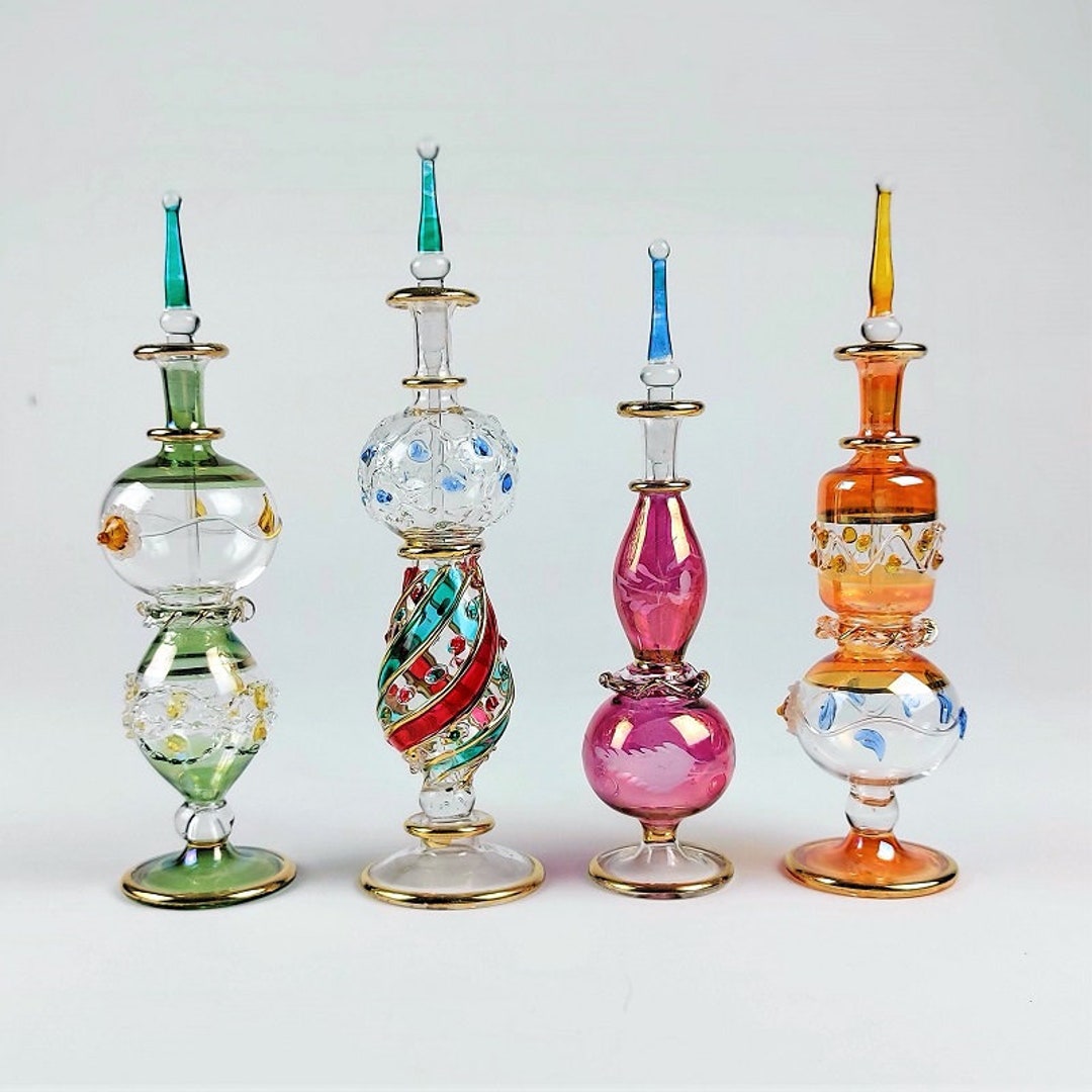 Mouthblown Egyptian Glass Bottle for Attar Handmade Egyptian - Etsy