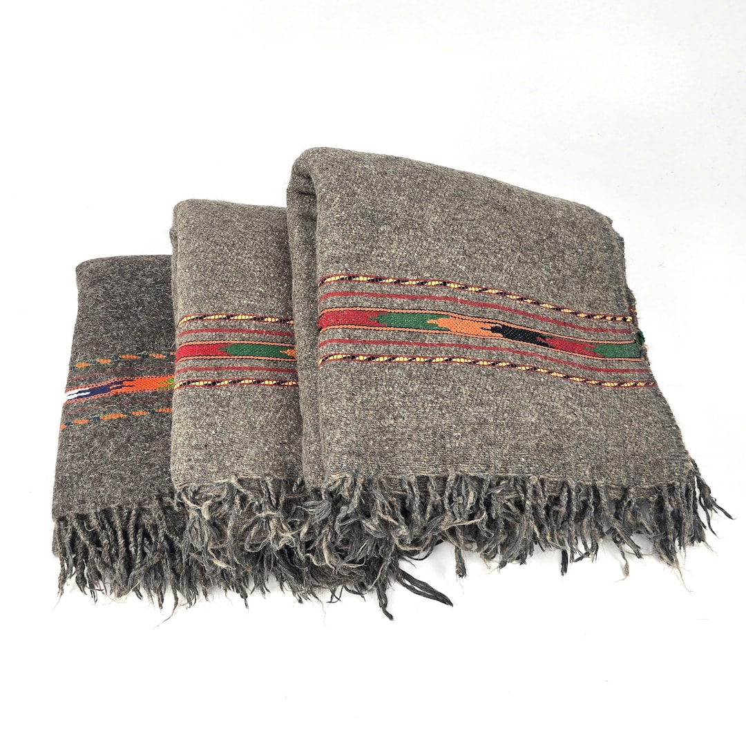 Handwoven Afghan Wool Patu Shawl: Rustic Shepherds Blanket - Etsy