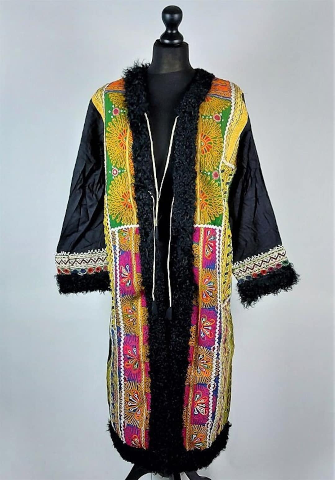 Afghan Duster House Coat - Chapan Robe - Winter Kimono Made With ...
