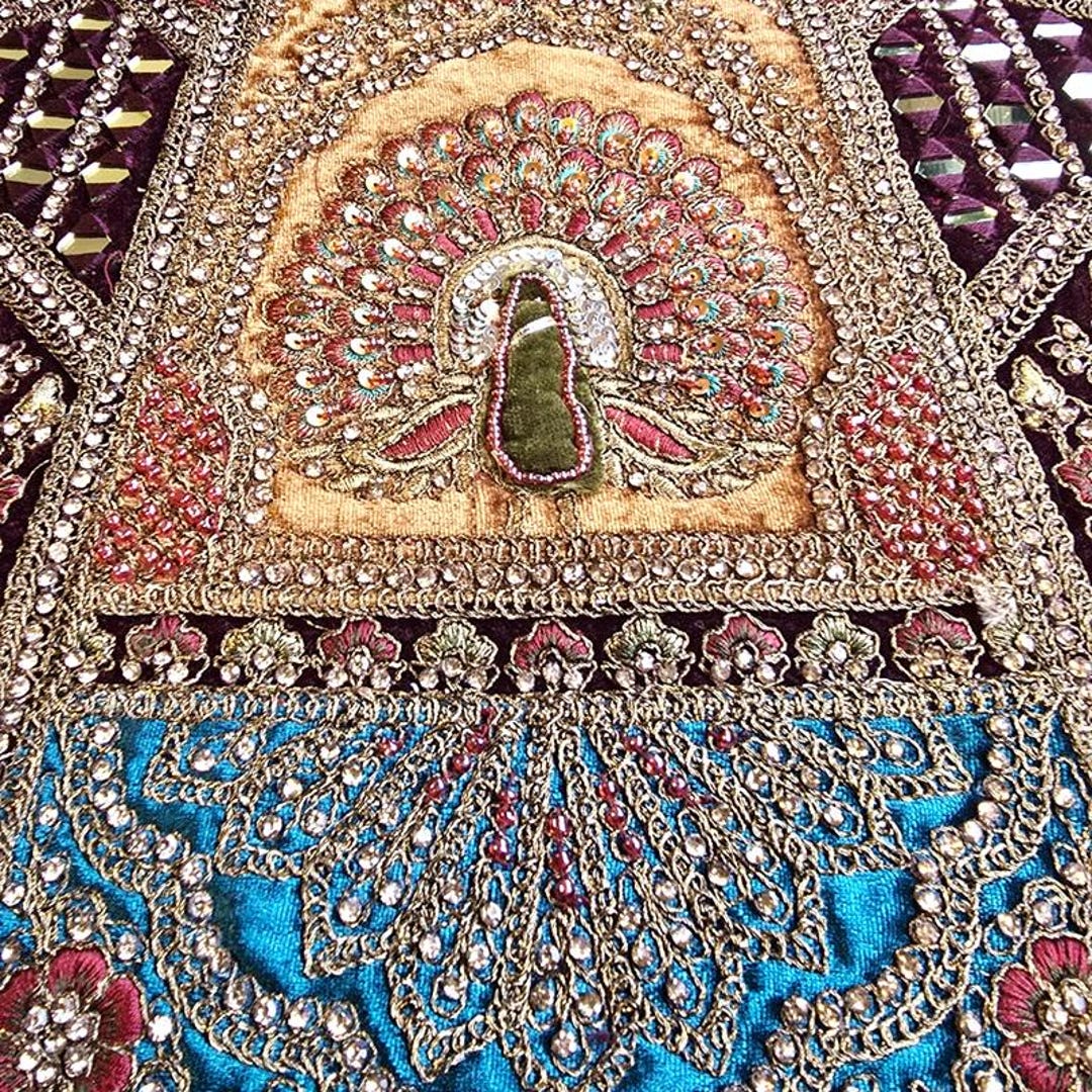 Recycled XXL Indian Embroidered Wedding Dress Patch, Sew-on ...