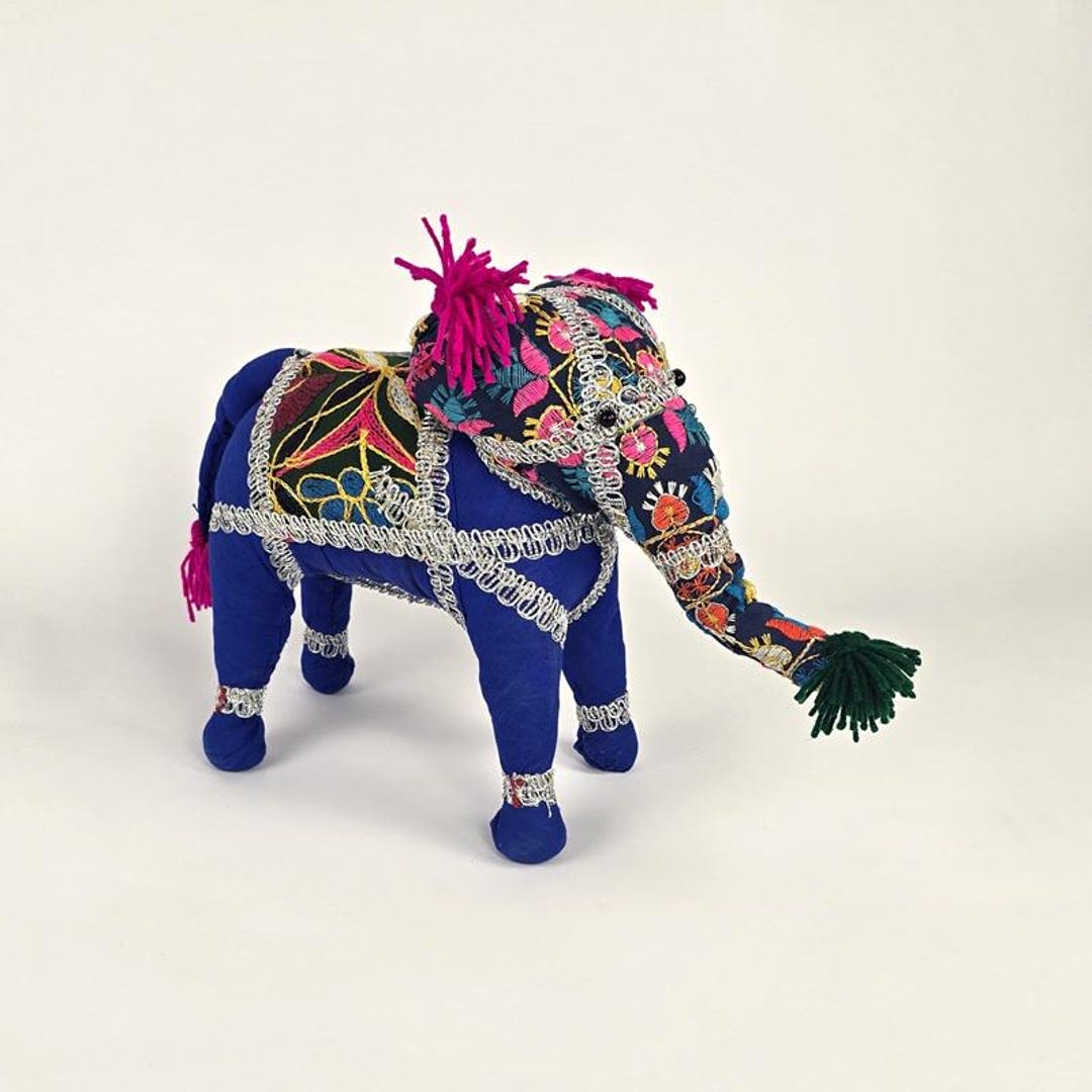 Upcycled Fabric Elephant Figurine: Handcrafted Jaipur Art, Doorstop - Etsy