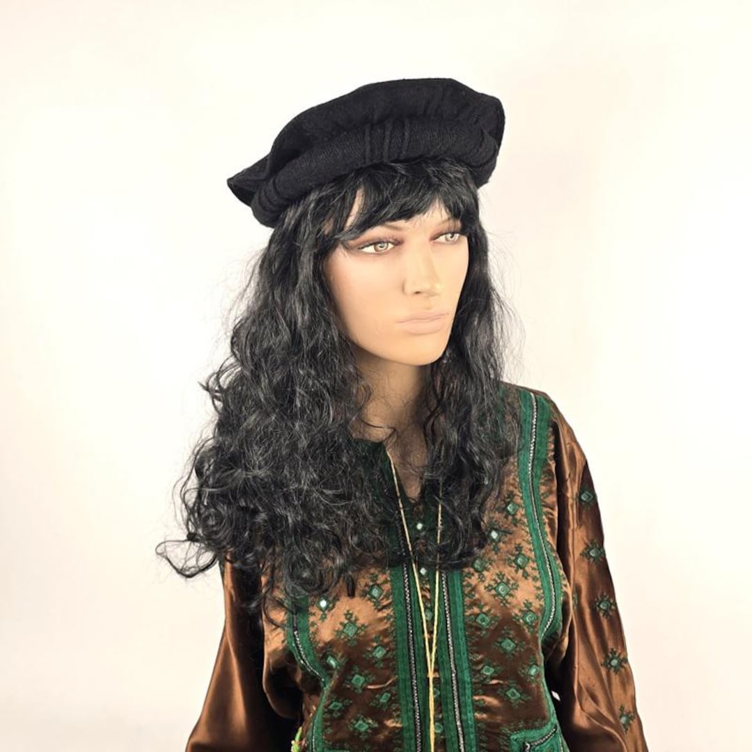 Traditional Black Woollen Pashtun Pakol Hat - Pakul Winter Hat - Gender ...