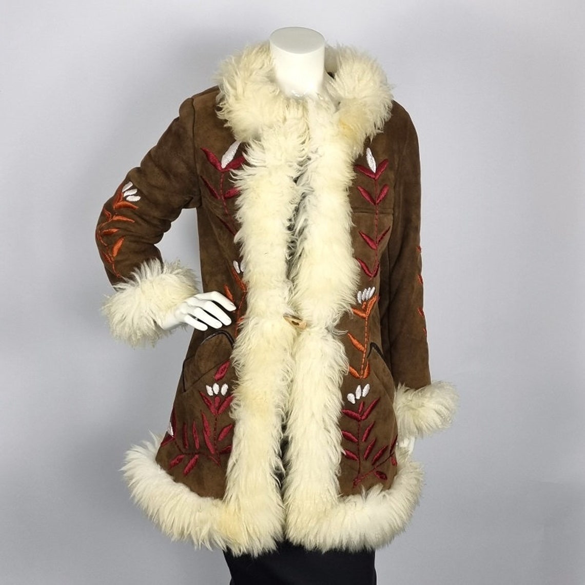 Embroidered Afghan Penny Lane Coat Sheepskin Coat - Etsy