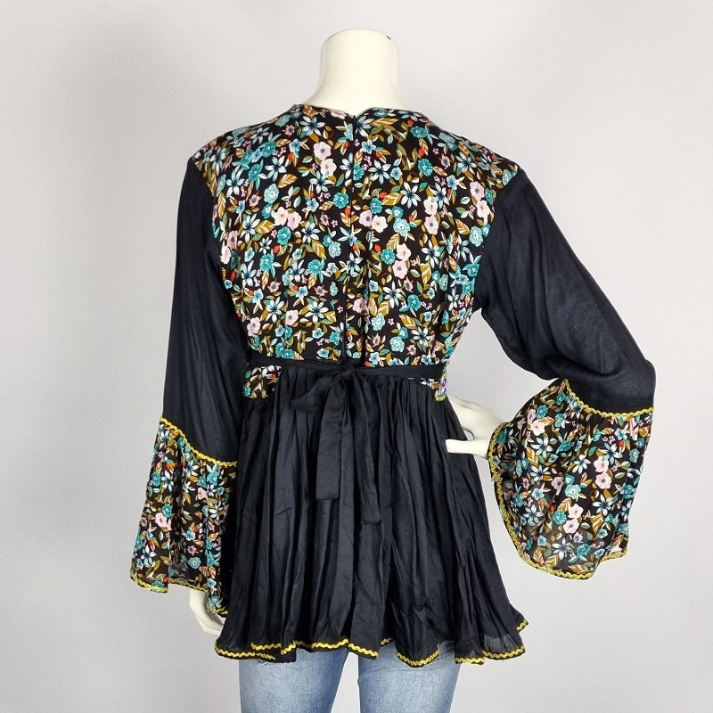 Tribal Top With Antique Sindh Embroidery and Flared Sleeves - Etsy