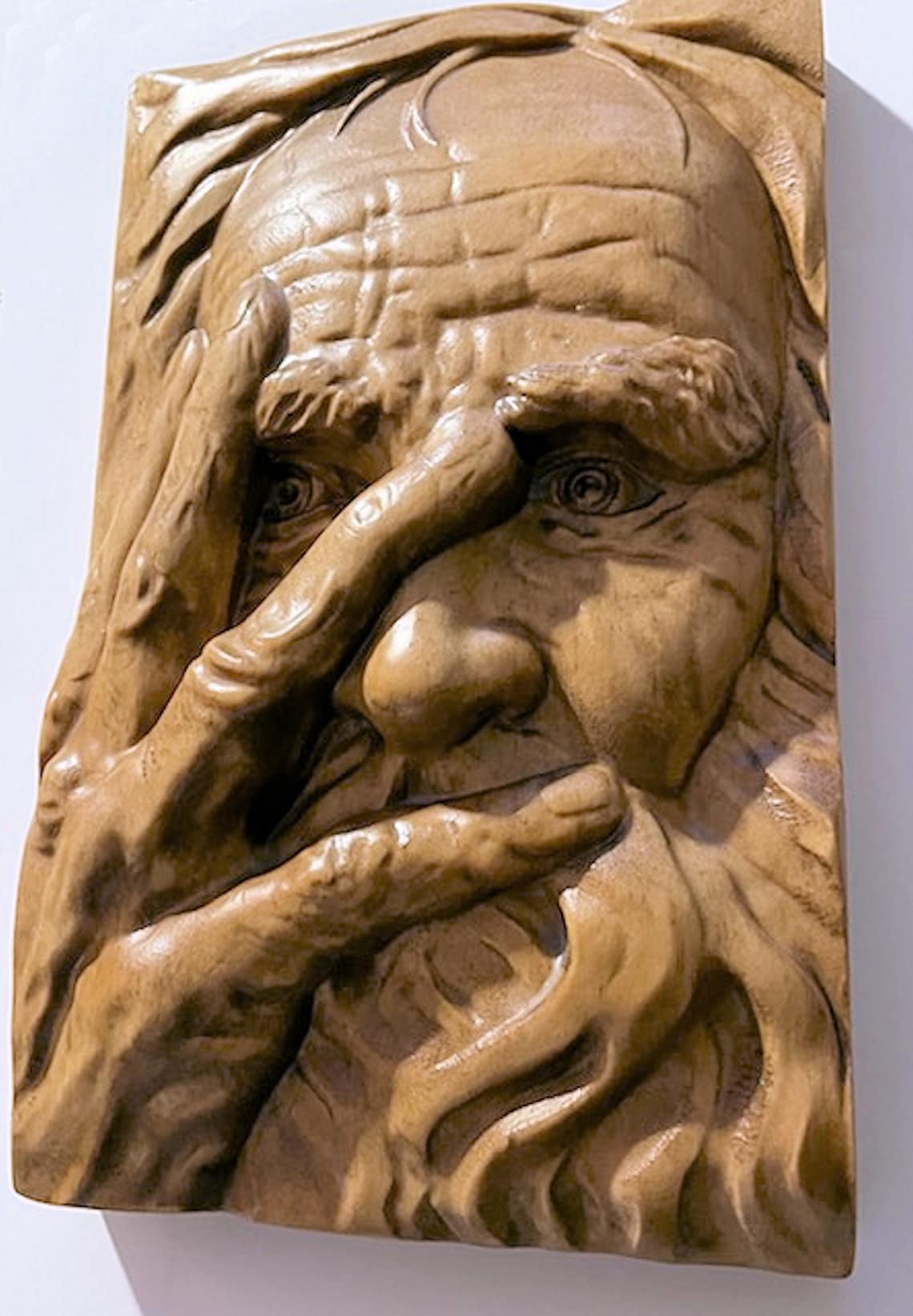 Wood Carving OLD MAN 8.5 X 5.5 X 1.5 Wall - Etsy