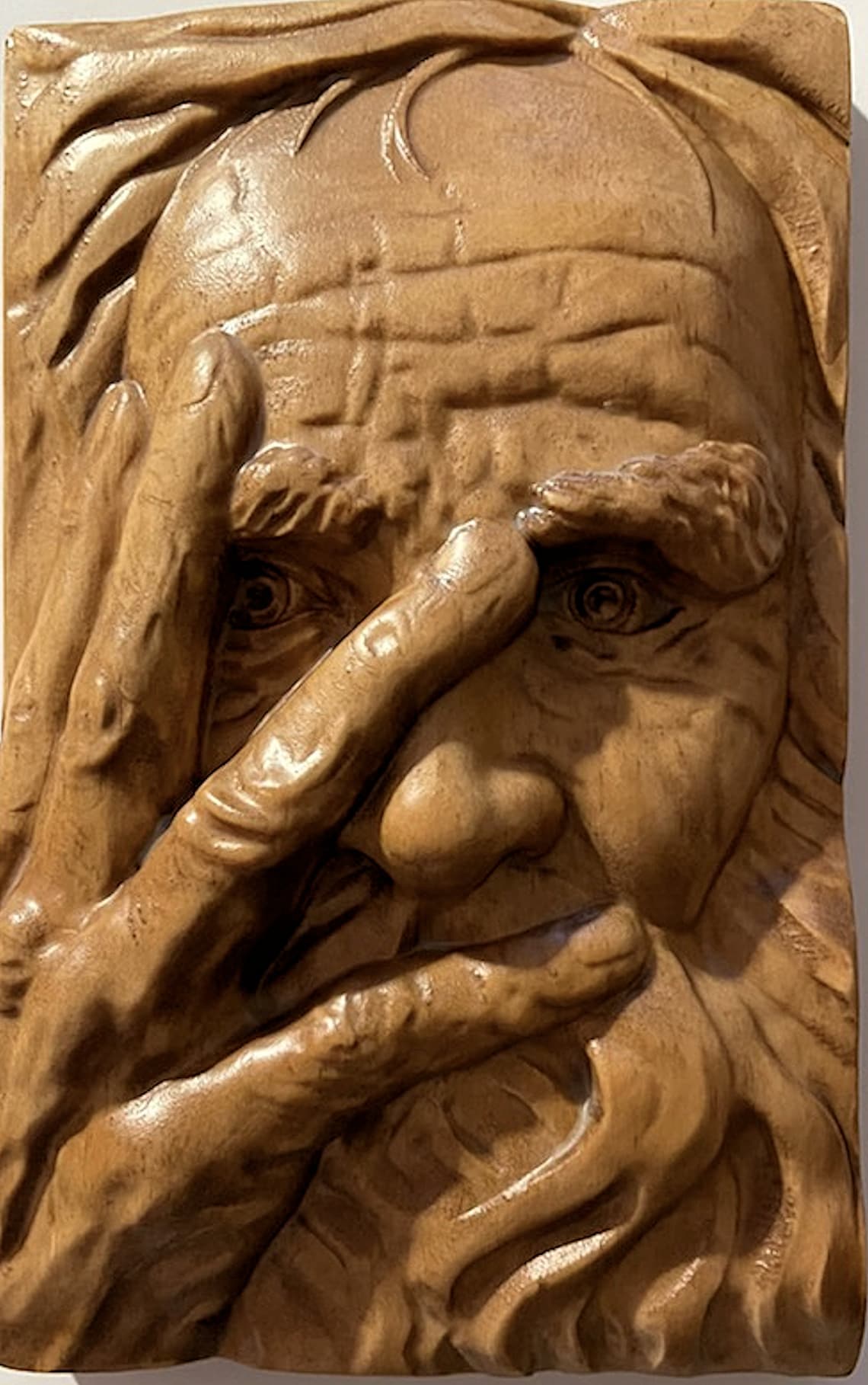 Wood Carving OLD MAN 8.5 X 5.5 X 1.5 Wall - Etsy