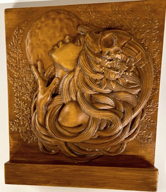 Wood Carving Moon Face 8 X 7 X 1.25 Free - Etsy