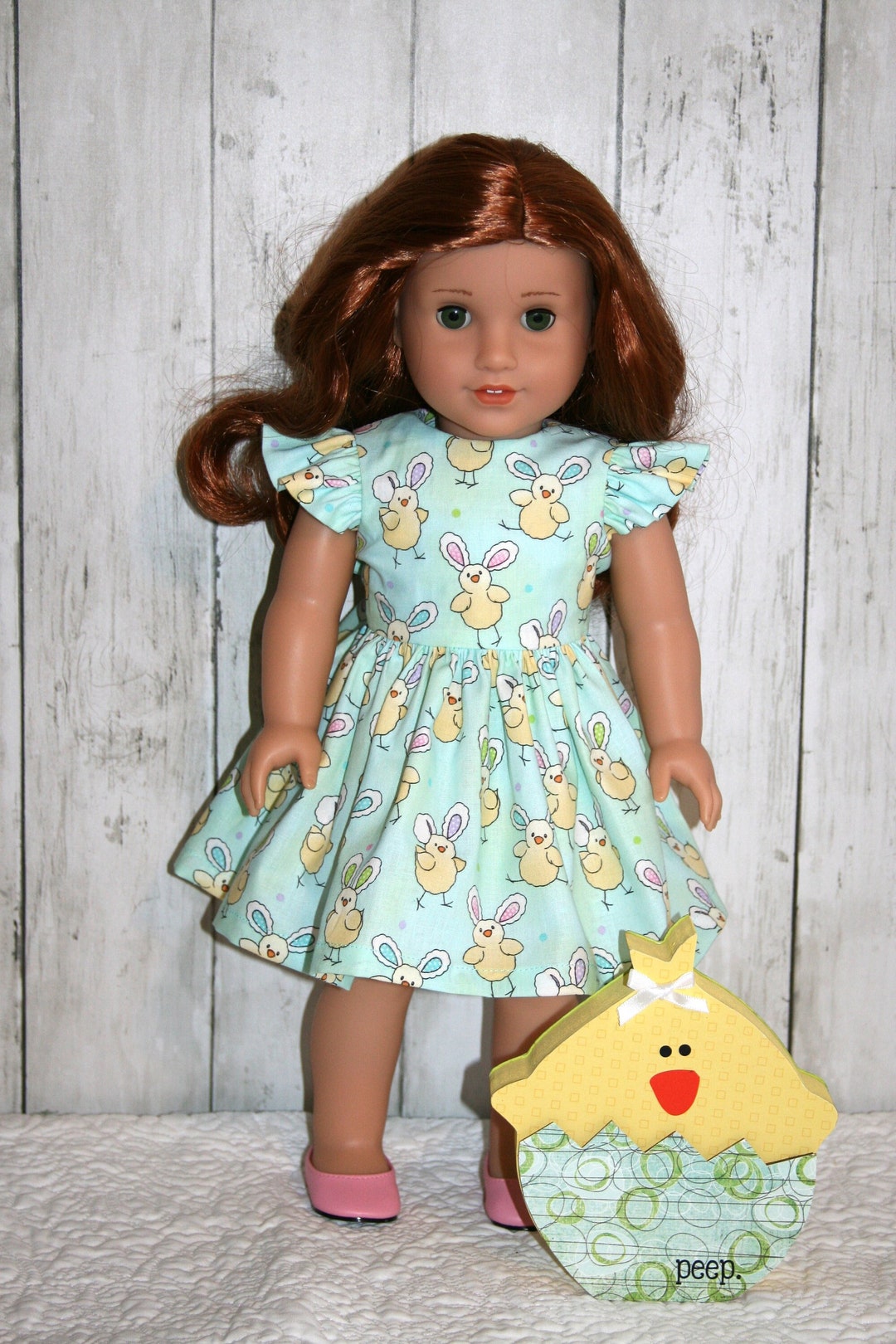 Chicks With Bunny Ears Dress With Flutter Sleeves for 18 Inch Doll - Etsy