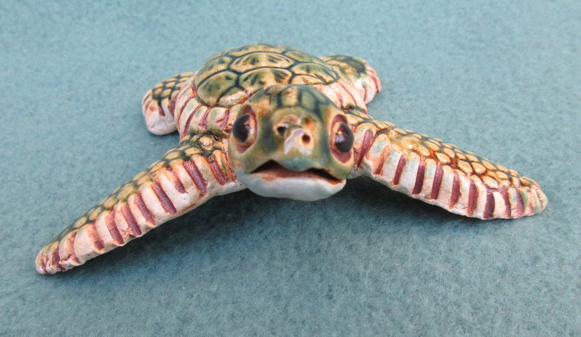 Life Size Hand-crafted Newly Emerged Ceramic Sea Turtle | Etsy
