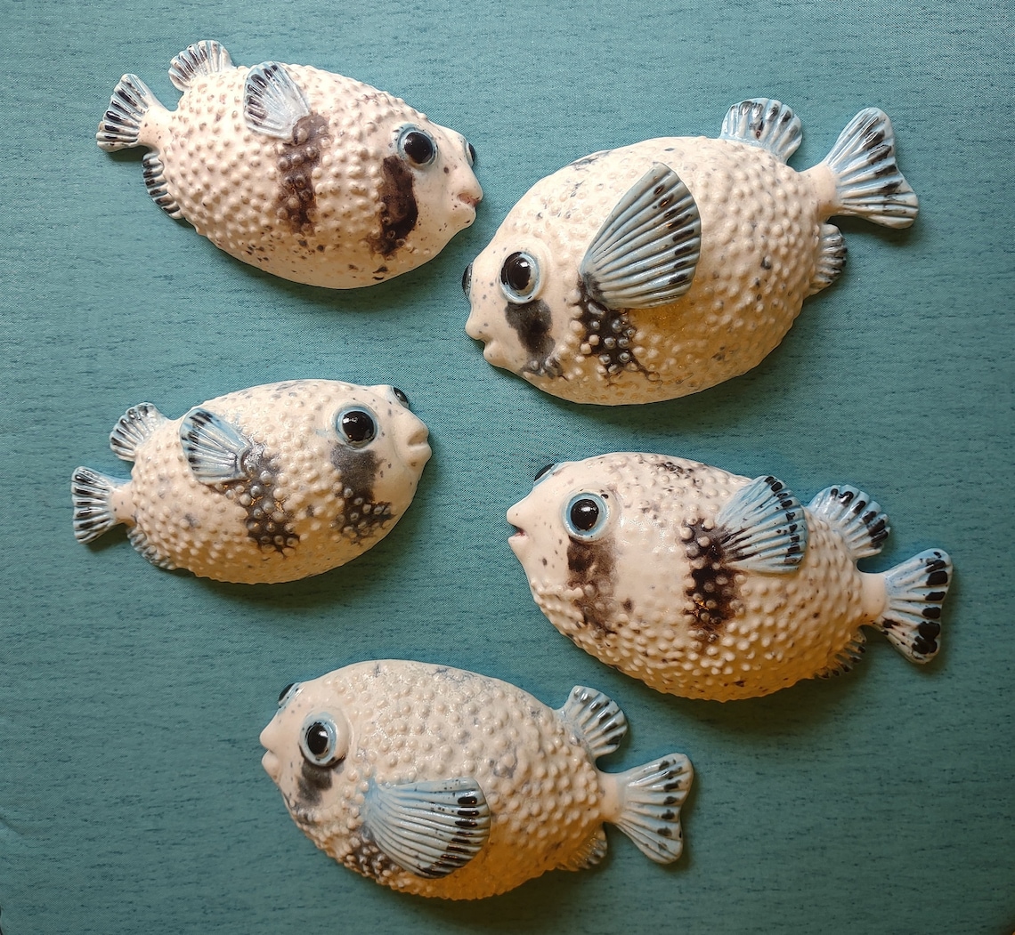 Large Spiny Puffer Fish Ceramic Wall Hanging - Etsy