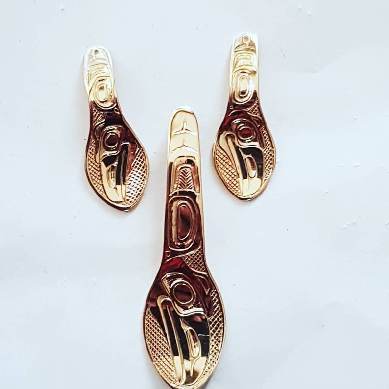 Haida Wolf Spoon Pendant Silver Wolf Pendantnorthwest Coast | Etsy