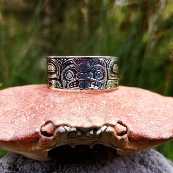 Silver Beaver Ring Oxidised Northwest Coast Arthaida Beaver | Etsy