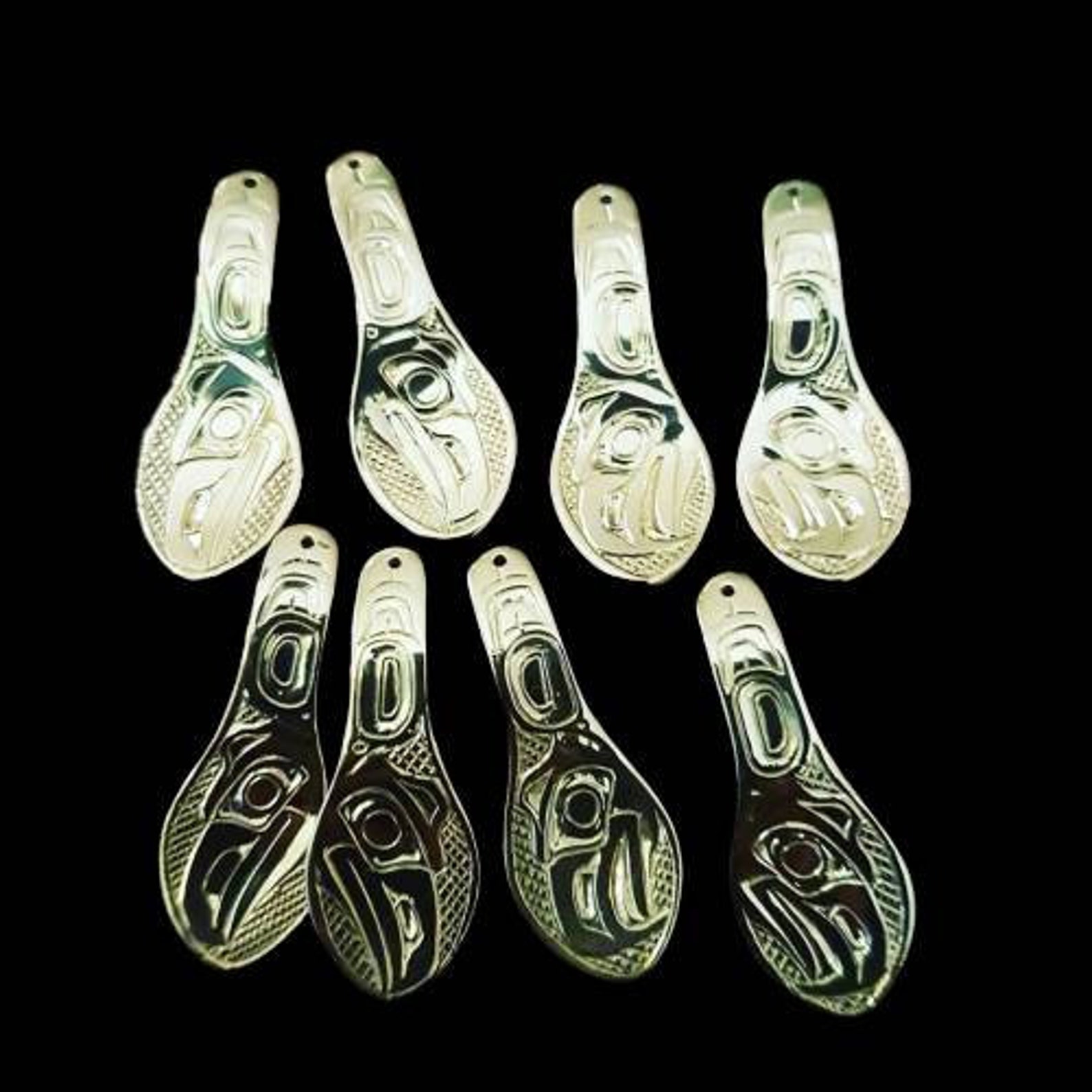 Haida Wolf Spoon Pendant Silver Wolf Pendantnorthwest Coast | Etsy