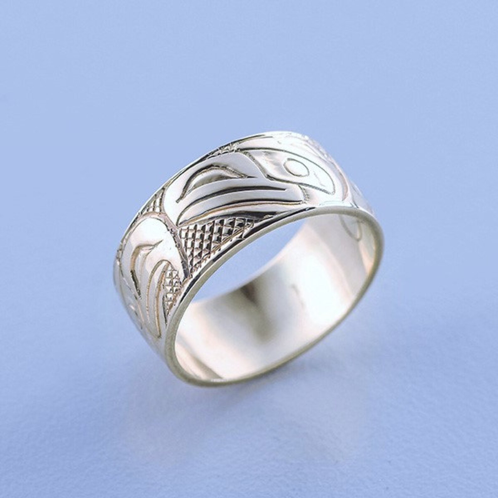 Haida Lovebird Ring Silver Raven & Eagle Ringhaida - Etsy