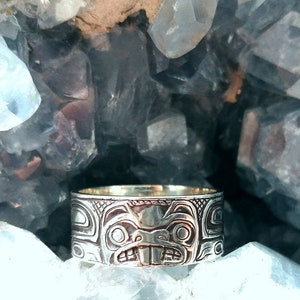 Silver Beaver Ring Oxidised Northwest Coast Arthaida Beaver | Etsy