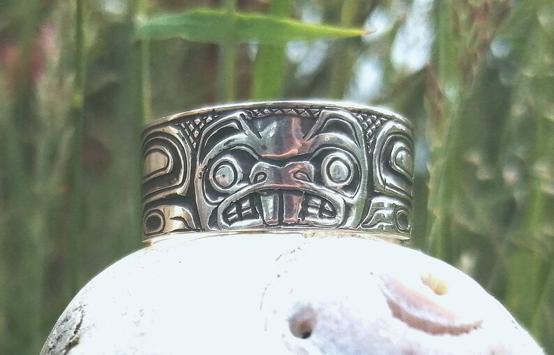 Silver Beaver Ring Oxidised Northwest Coast Arthaida Beaver | Etsy