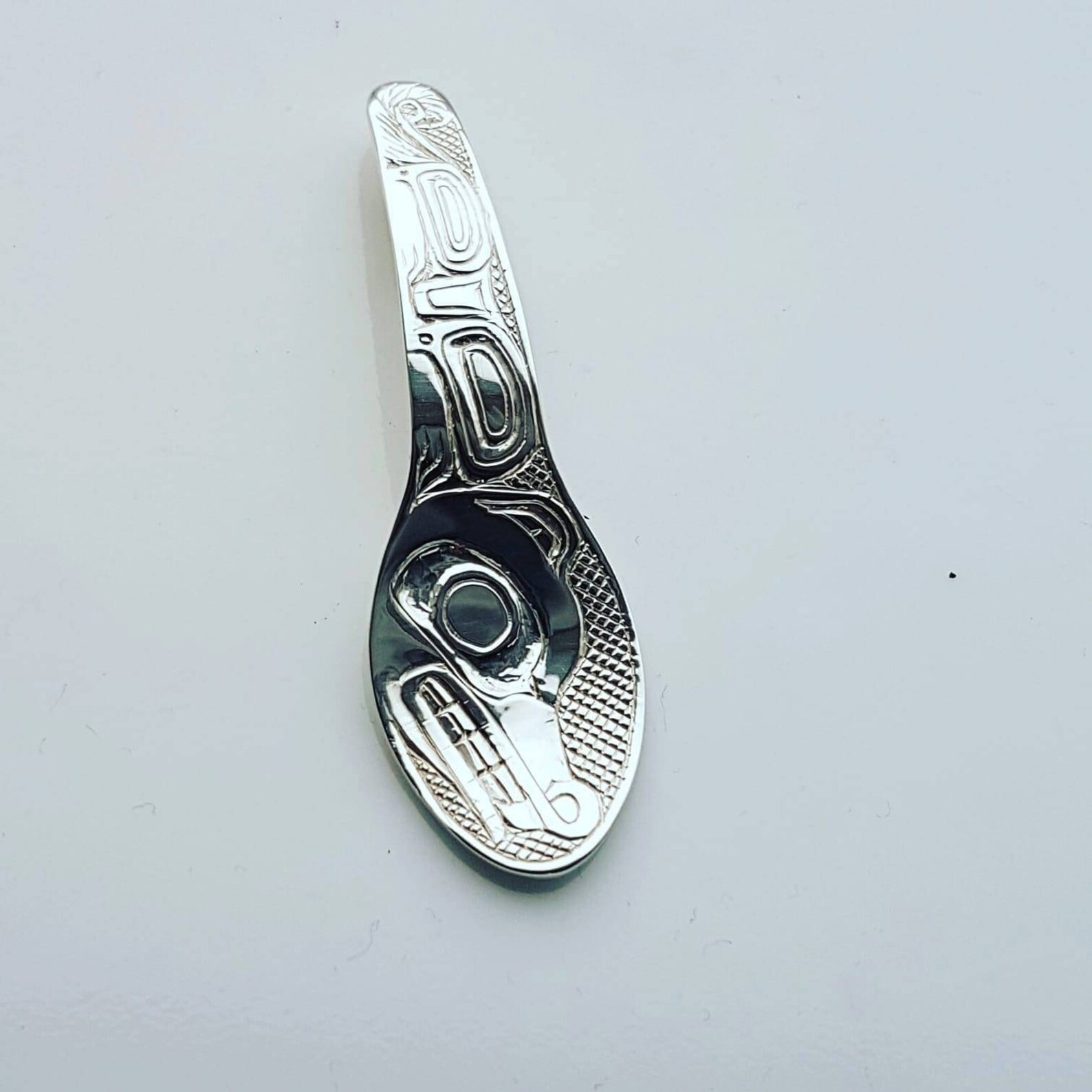 Haida Wolf Spoon Pendant Silver Wolf Pendantnorthwest Coast | Etsy