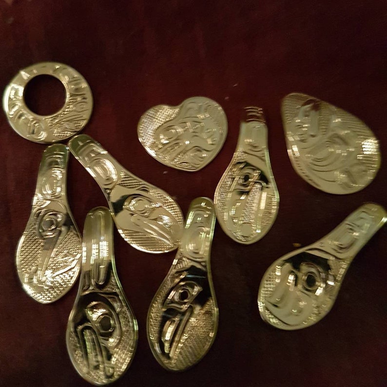 Haida Wolf Spoon Pendant Silver Wolf Pendantnorthwest Coast | Etsy