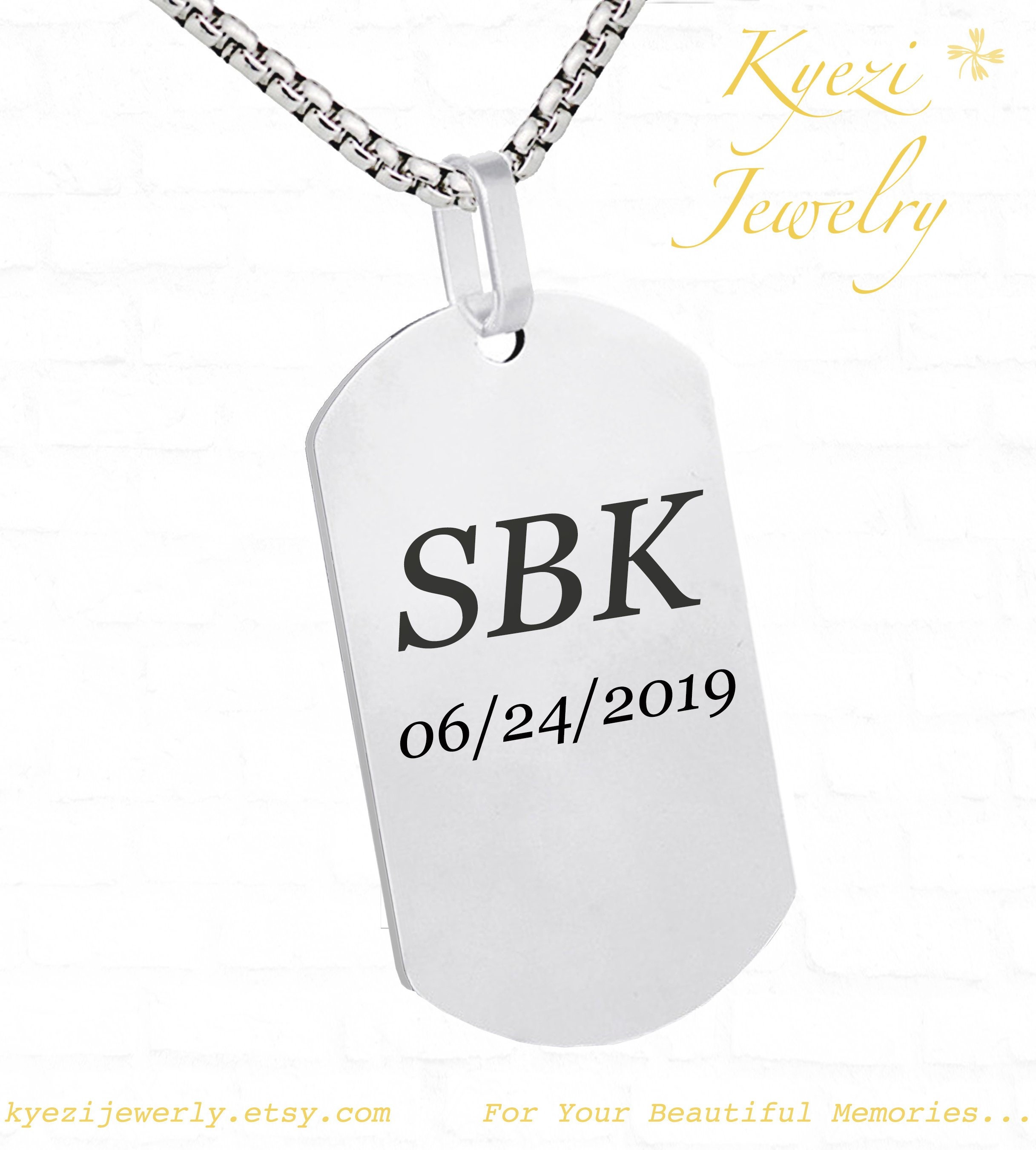 Silver Gold Engraved Custom Dog Tag Necklace Personalized Dog - Etsy