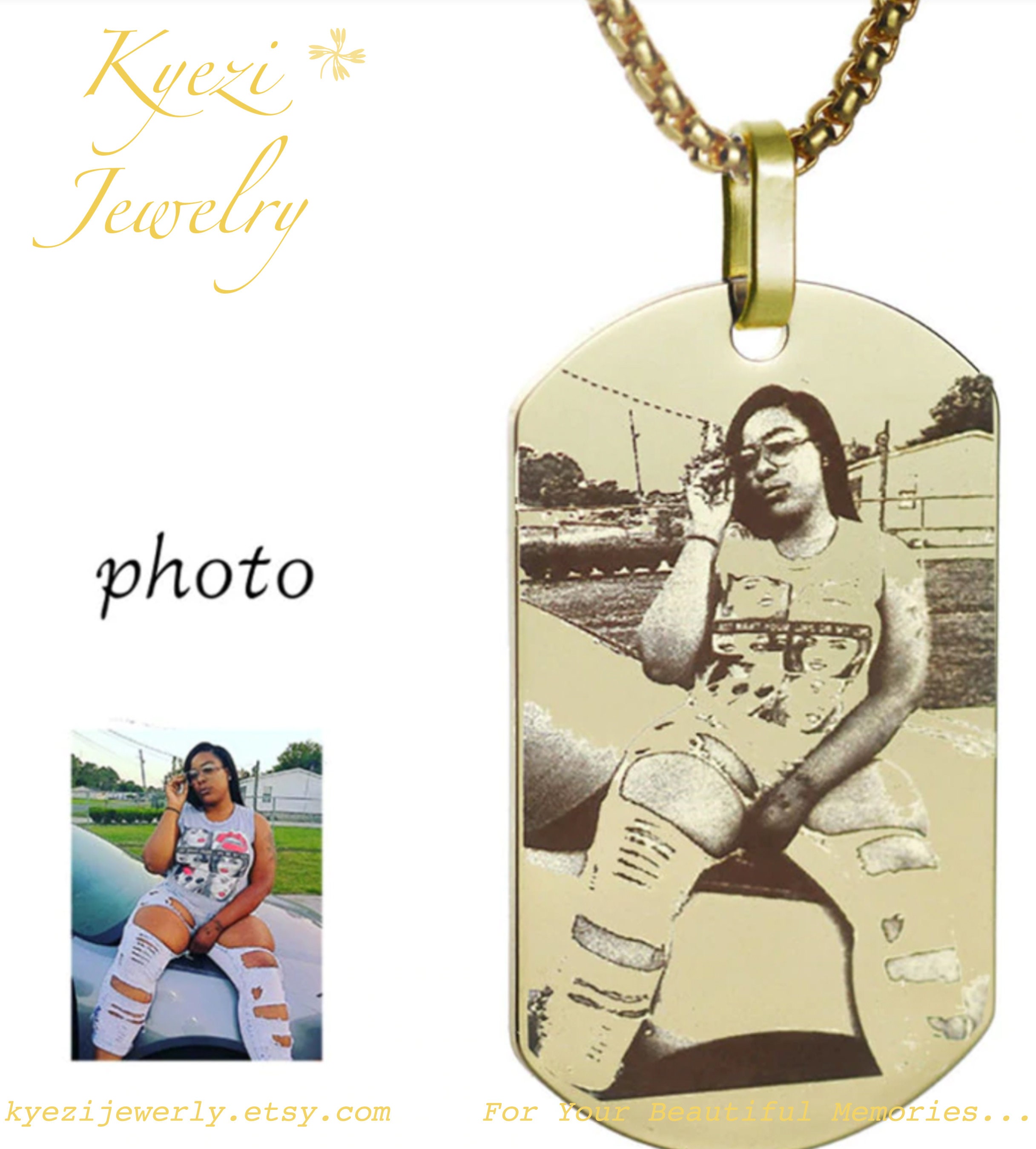 Silver Gold Engraved Custom Dog Tag Necklace Personalized Dog - Etsy