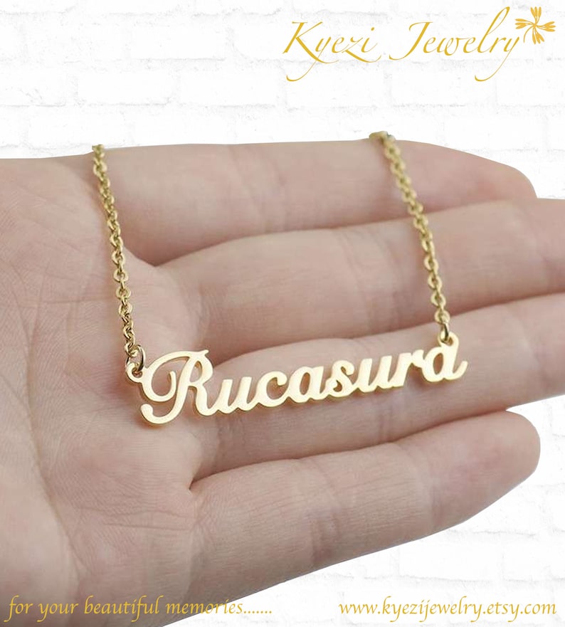 Crown Pattern Custom Name Necklace Custom Word Necklace | Etsy